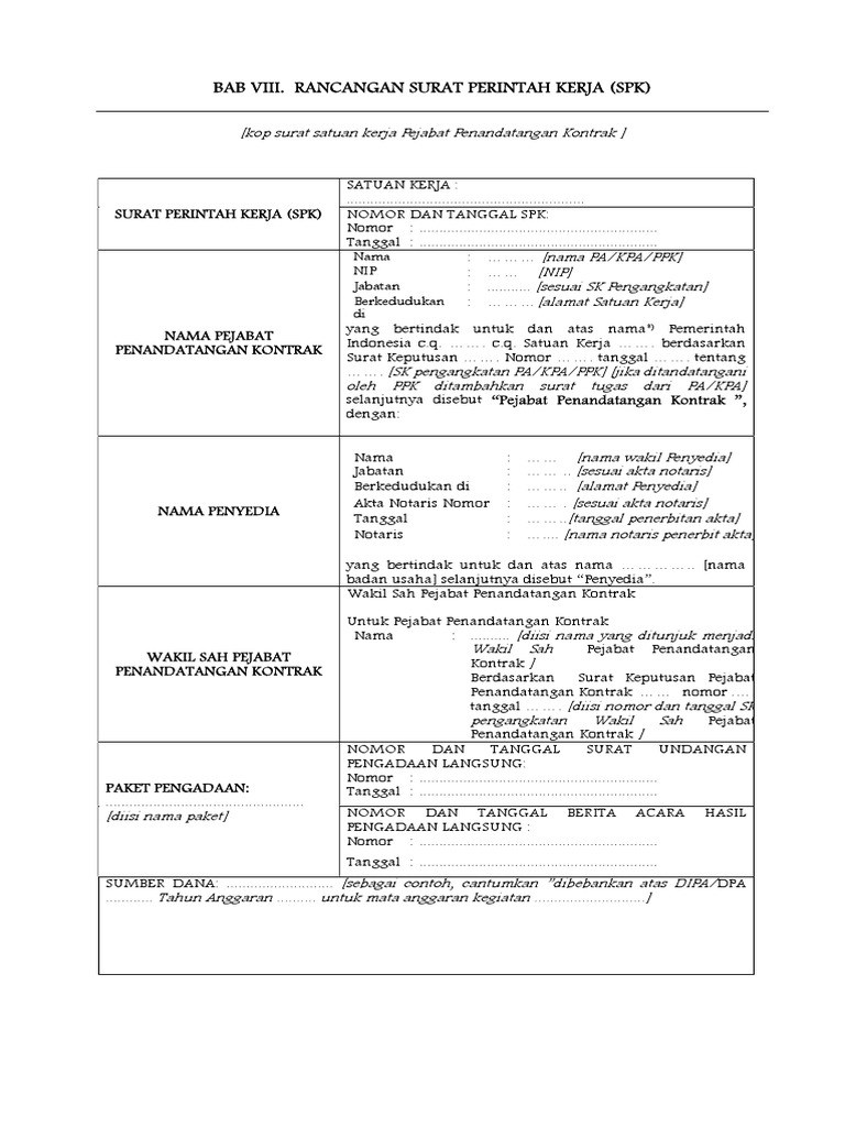 Draft SPK KONSULTAN | PDF