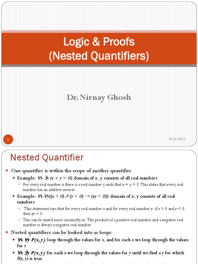 Nested Quantifiers | Download Free PDF | First Order Logic | Logic
