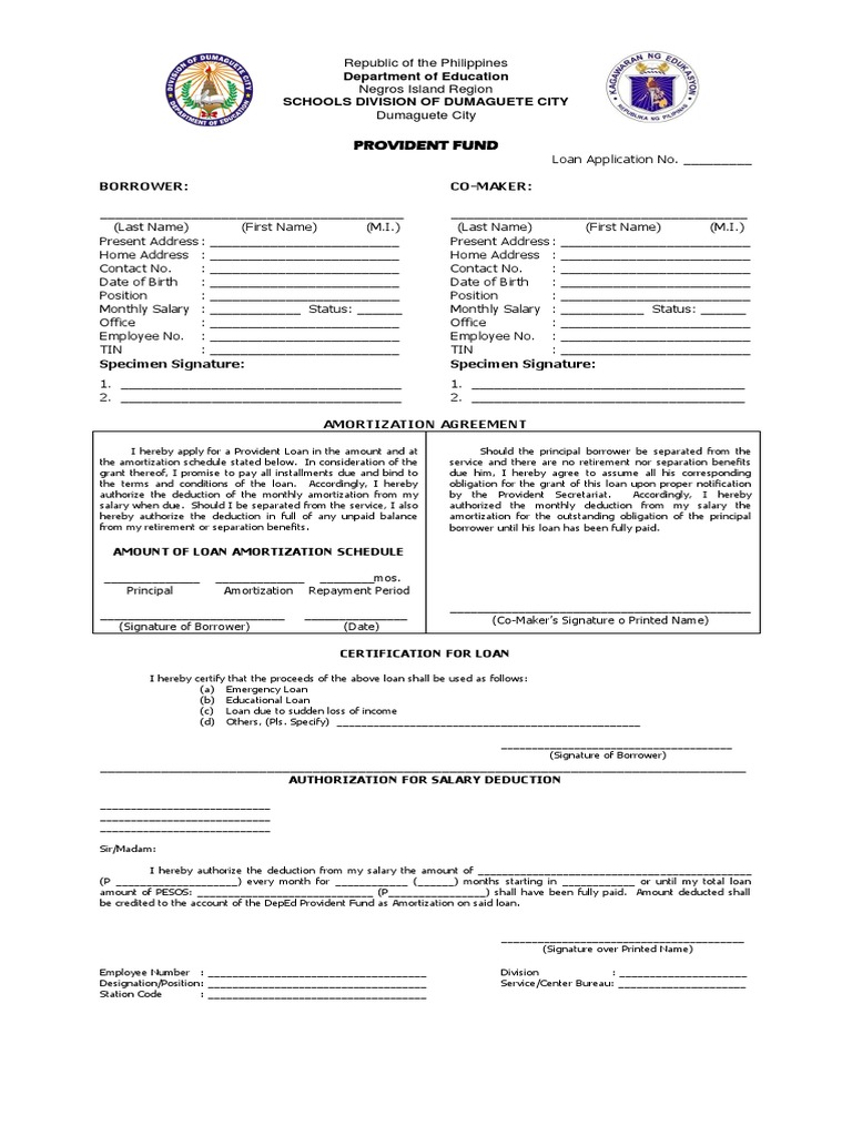 Provident Form | Download Free PDF | Loans | Amortization (Business)