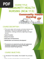 Community Health Nursing | PDF | Health Professional | Health Care