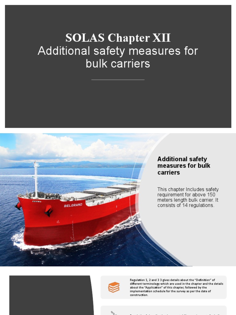 SOLAS Chapter 12-14 | PDF | Ships | Water Transport