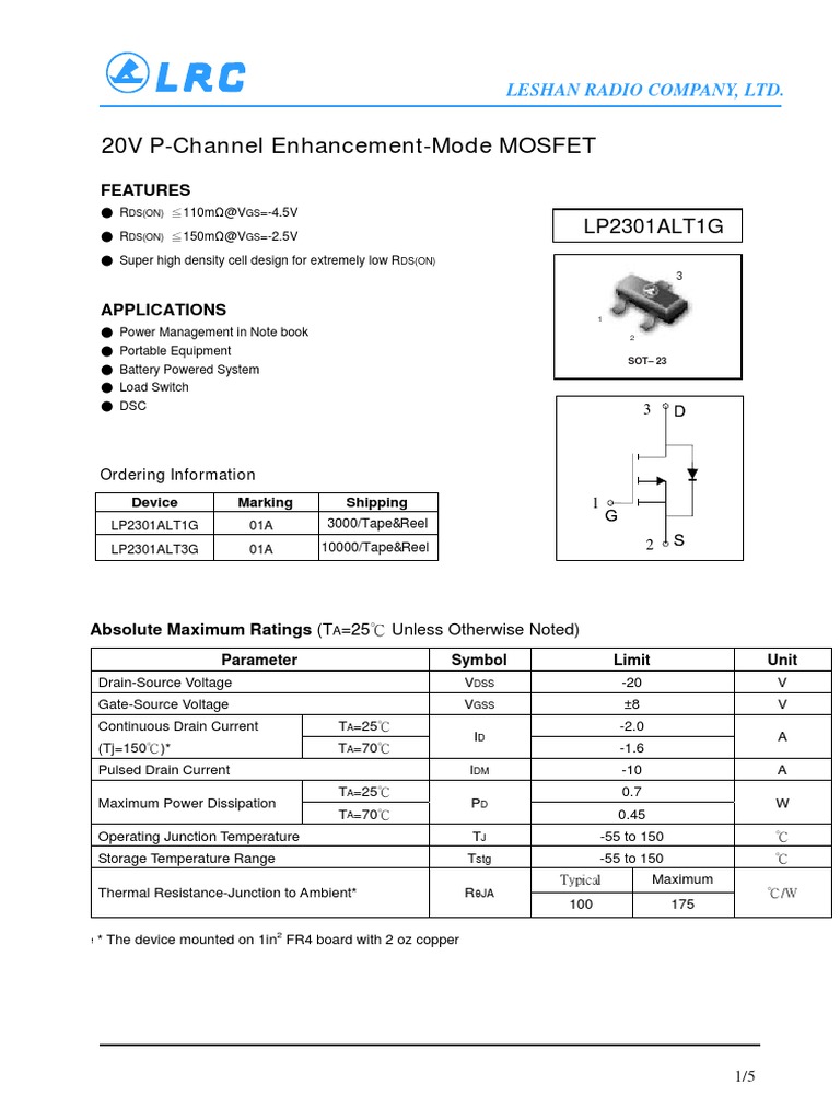 LP2301ALT1G | PDF