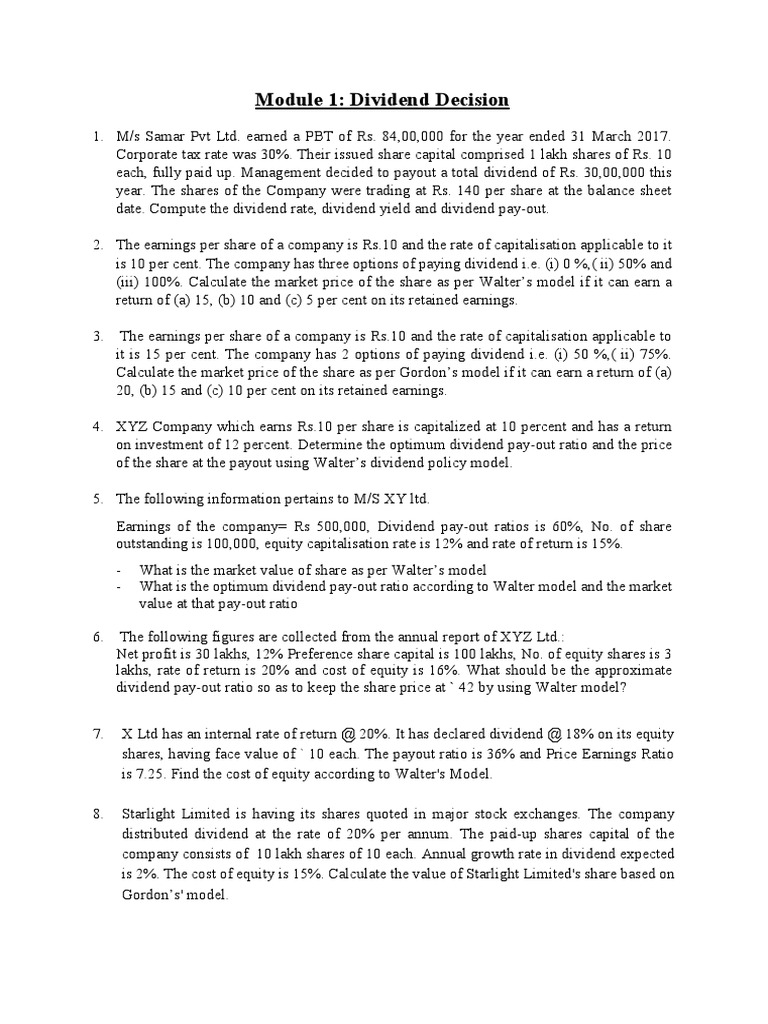 Dividend Decision Analysis Guide | PDF | Dividend | Stocks
