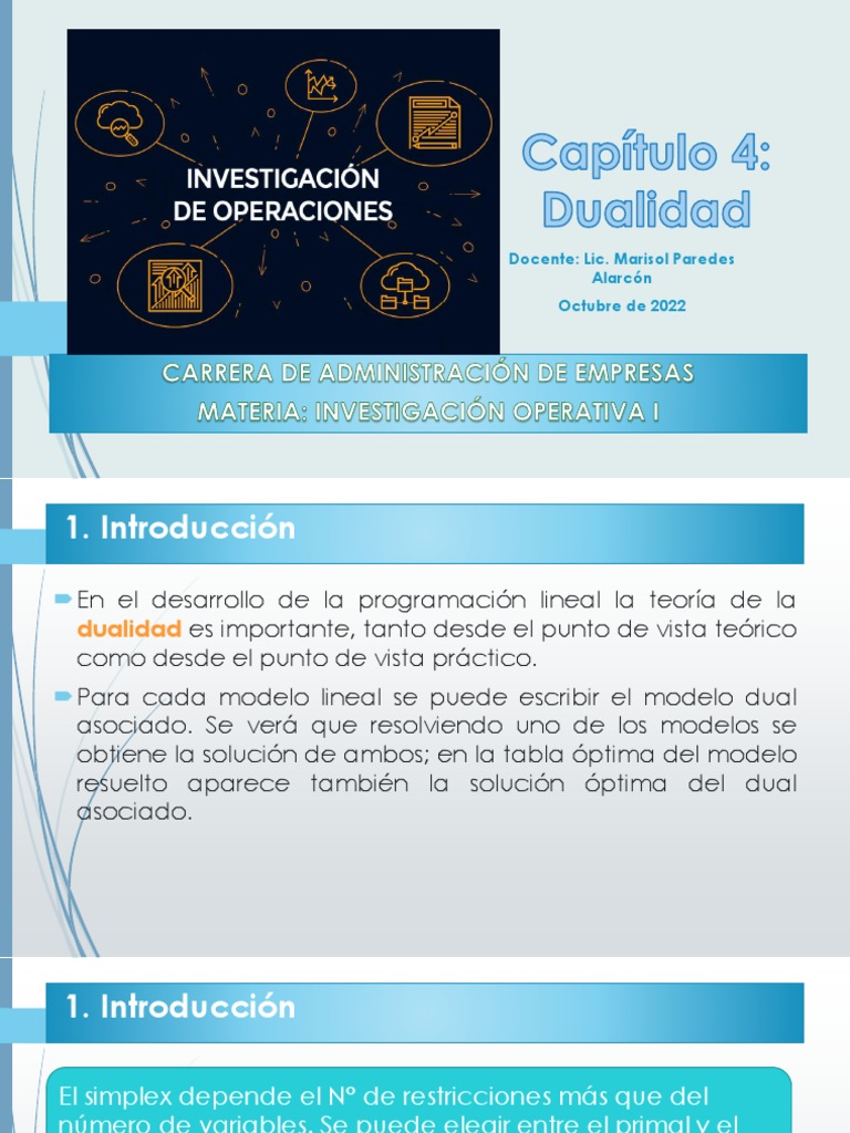DUALIDAD-Parte 1-2022 | PDF | Programación lineal | Matemáticas