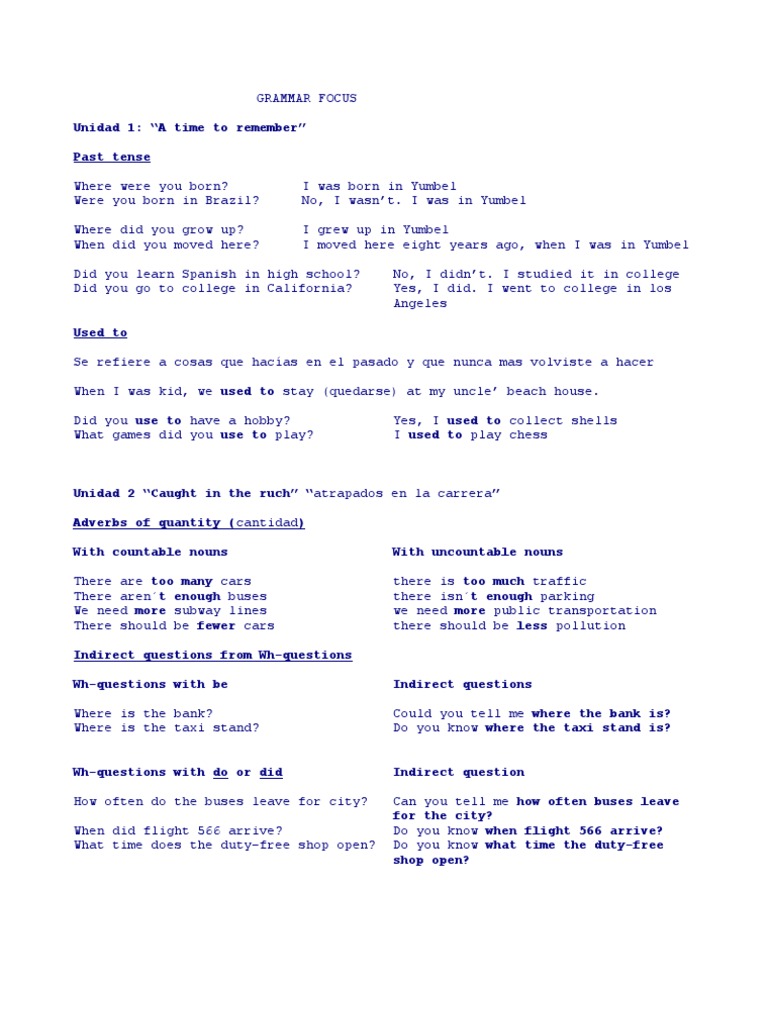 Grammar Focus | PDF