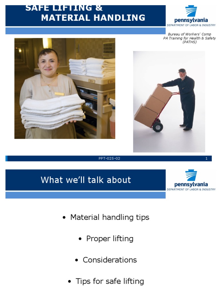 Safe Lifting Material Handling | PDF | Anatomical Terms Of Motion | Foot
