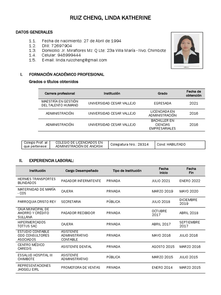 CV Linda Ruiz Cheng | PDF
