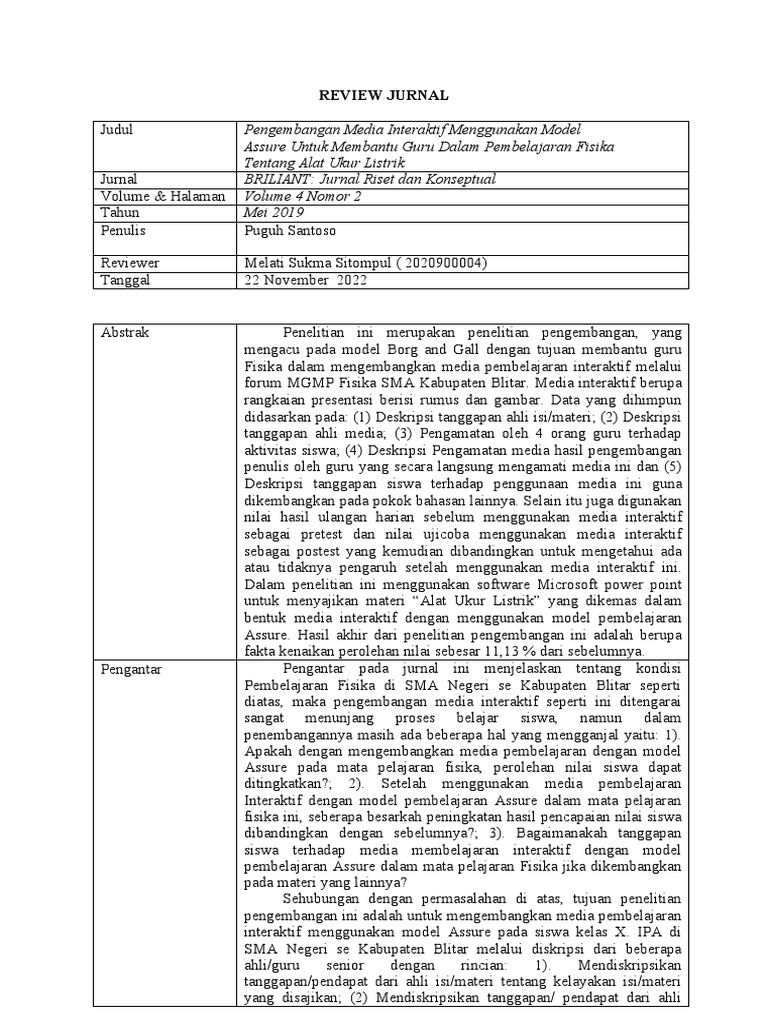 Format Review Jurnal | PDF