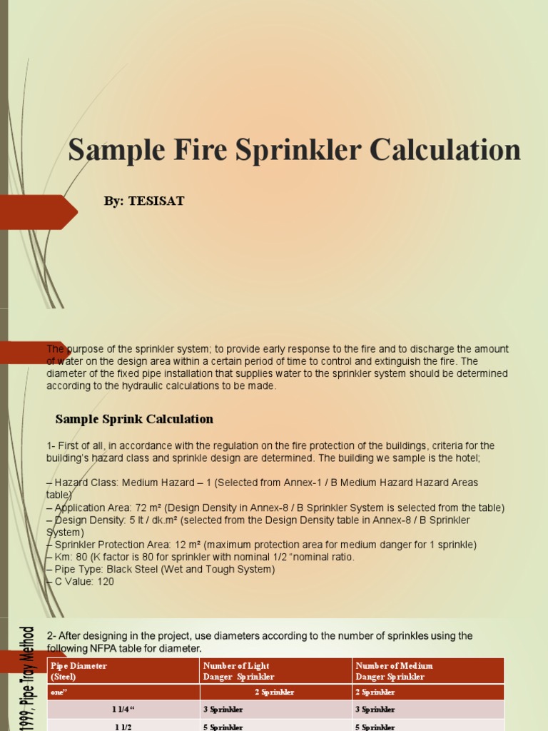 Sample Fire Sprinkler Calculation | Download Free PDF | Fire Sprinkler ...