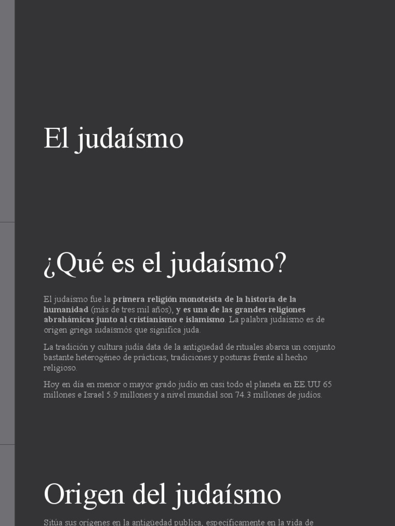 Características del judaísmo y su historia | PDF | Judios | Israel