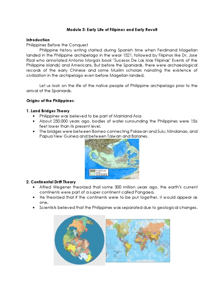 Module 3 Early Life of Filipinos and Early Revolt | PDF | Philippines ...