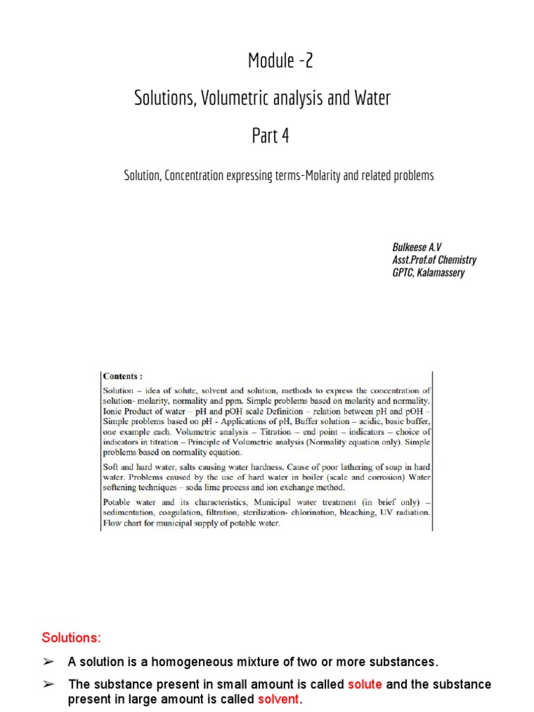 Chemistry Concentration Guide | PDF | Molar Concentration | Concentration