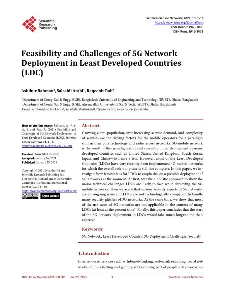Feasibility and Challenges of 5G Network Deploymen | PDF | Computer Network | Security