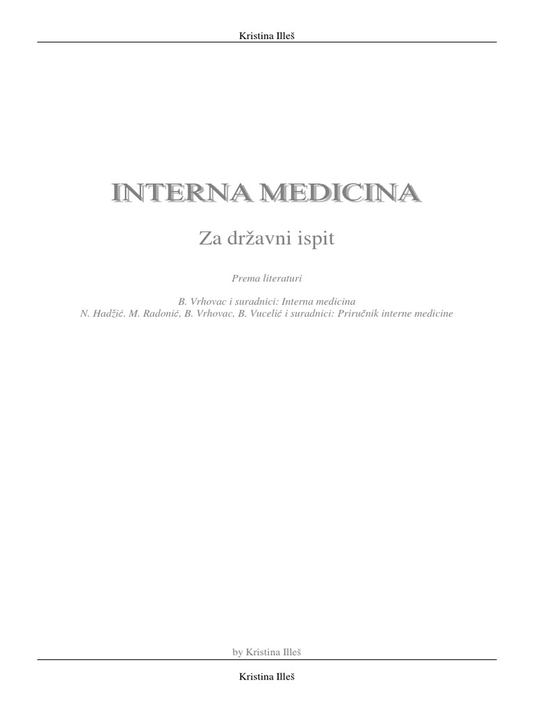 Interna Medicina Ukratko | PDF