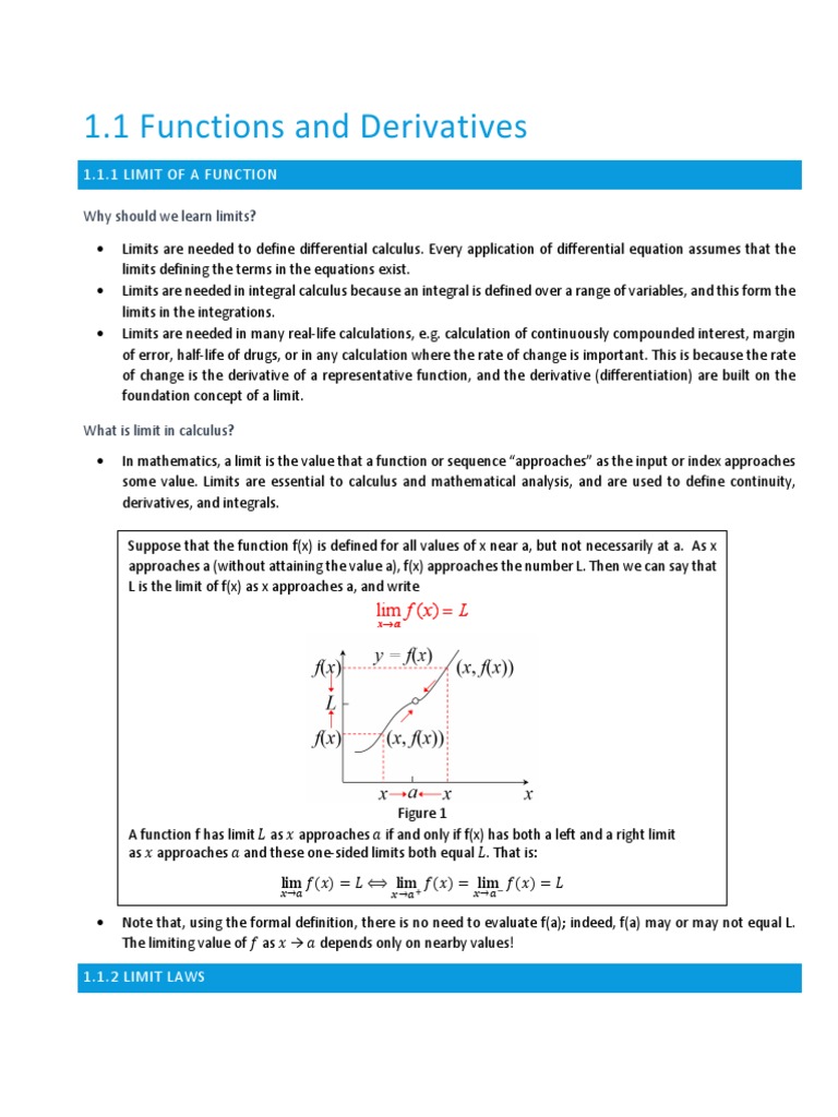 Week 1 Notes | PDF | Derivative | Function (Mathematics)