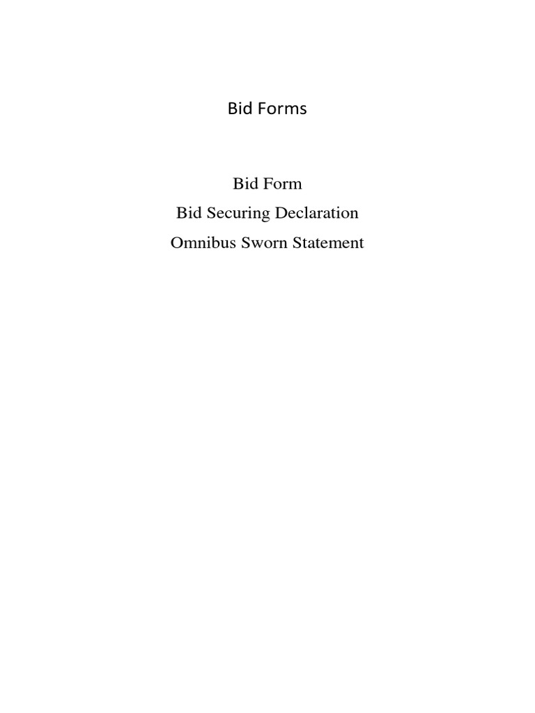 Bid Forms for Philippine Procurement | PDF | Taxes | Affidavit