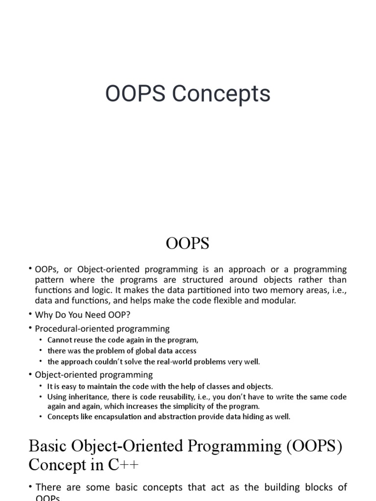 Oop Concepts Pdf