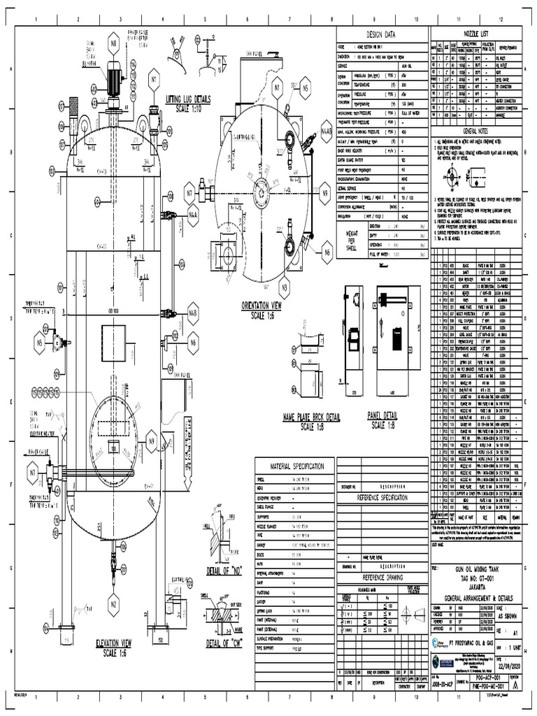 GLN-POG-ACP-MEC-Gun Oil Vessel-DWG | PDF