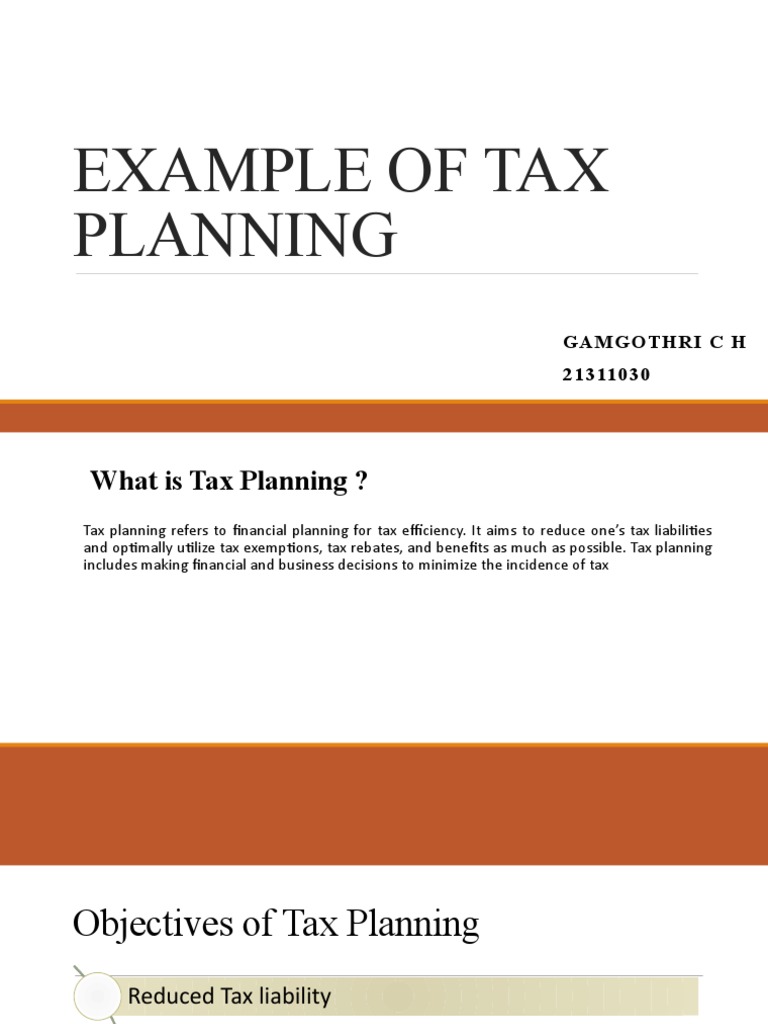 Example of Tax Planning | PDF | Taxes | Income