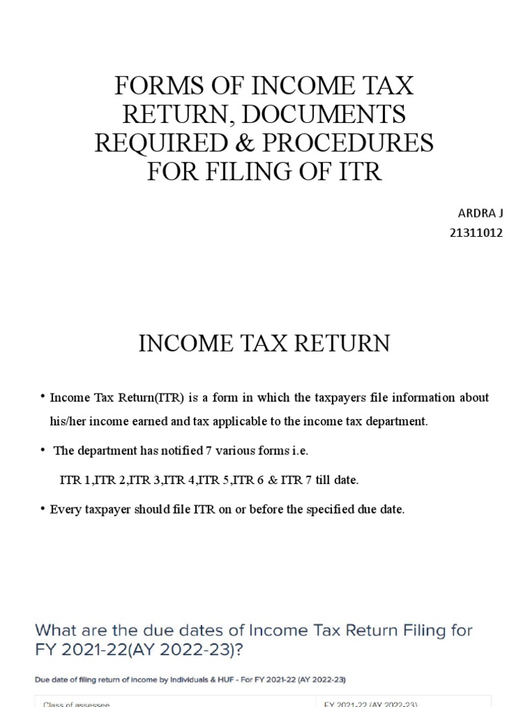 Income Tax Return Forms Ardra | PDF | Business | Public Finance