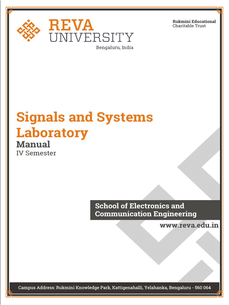 Signals and Systems Lab Manual | PDF | Signal Processing | Computer ...