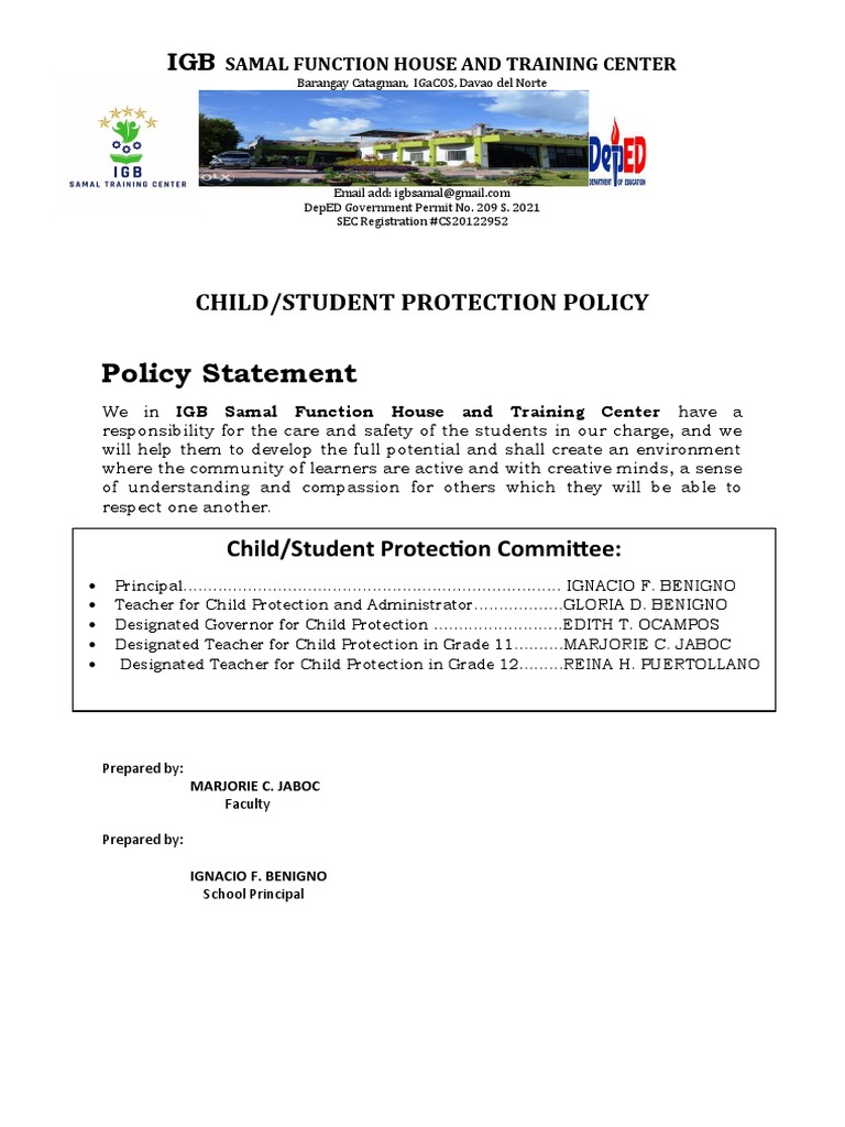 H. School Child Protection Policy | PDF | Bullying | Child Protection