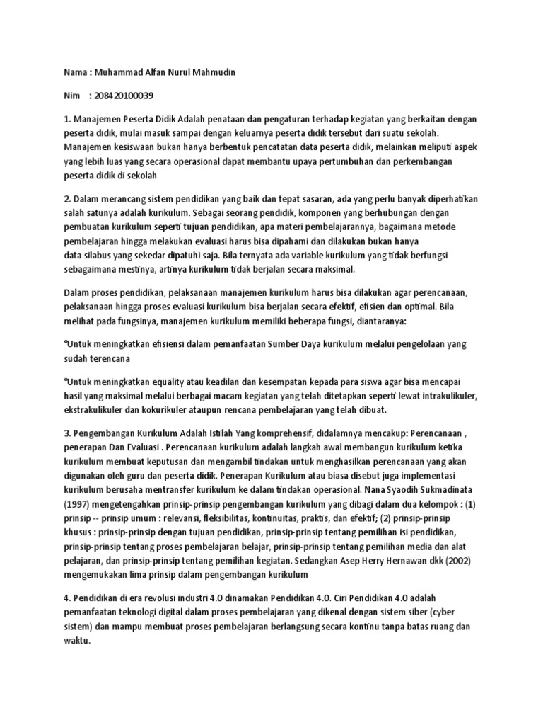 UAS Manajemen Pendidikan | PDF | Karier & Perkembangan