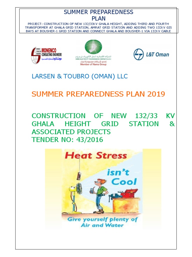 Summer Preparedness Plan for Construction Projects at Ghala Height Grid ...