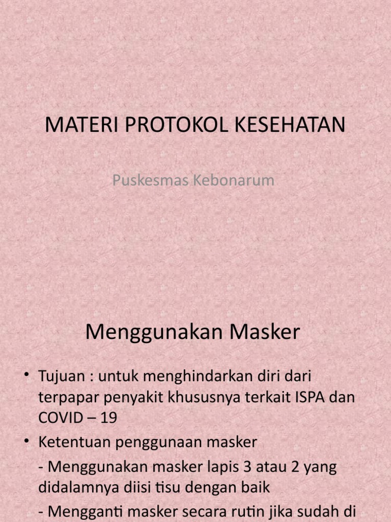 Materi Protokol Kesehatan | PDF