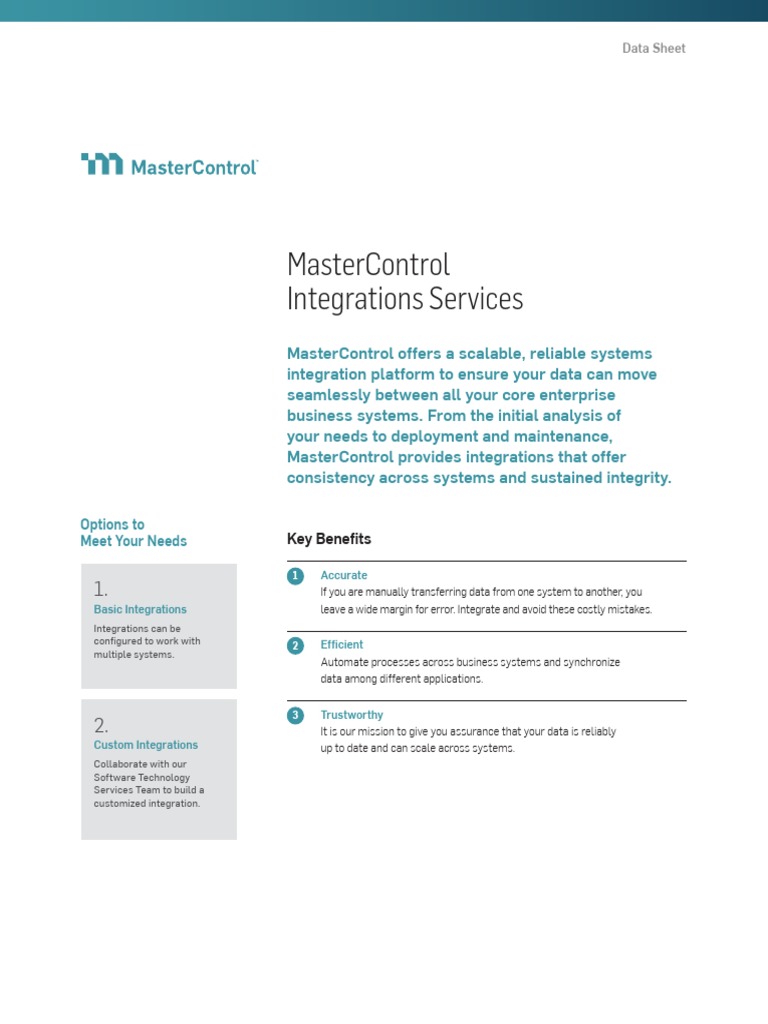 Mastercontrol Integration Services | PDF