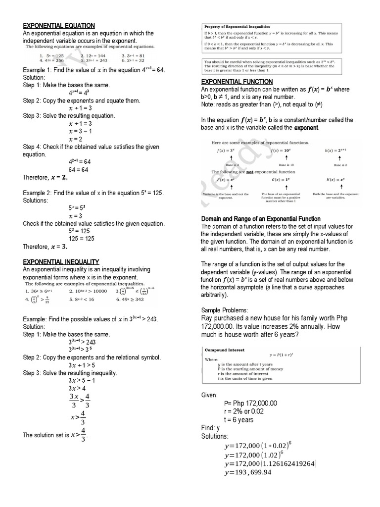 Reviewer In General Mathematics Pdf Logarithm Function Mathematics 