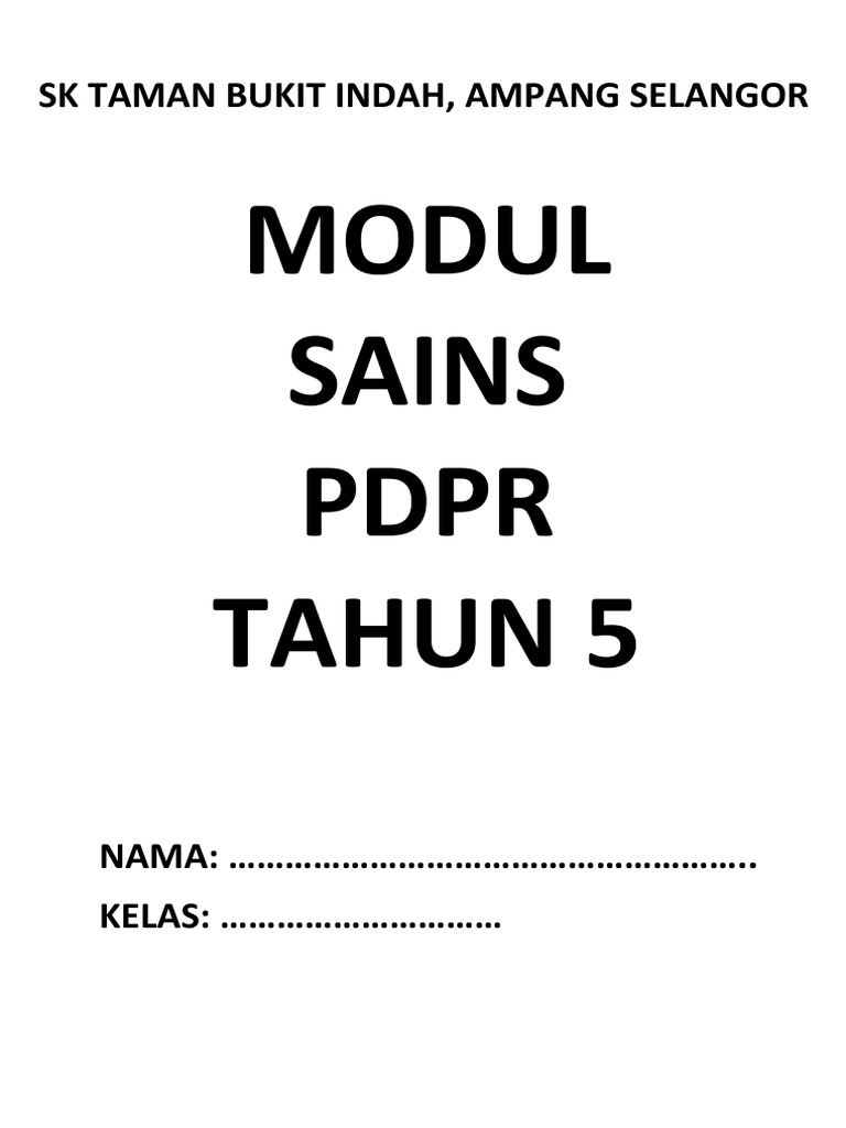 Modul PDPR Sains Tahun 5 | PDF