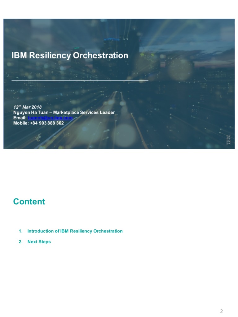 Resiliency Orchestration | PDF | Disaster Recovery | Cloud Computing