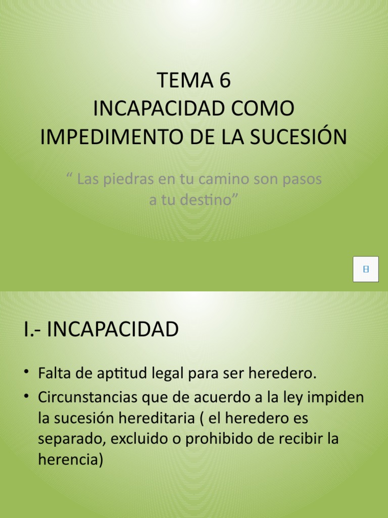 TEMA 6 Incapacidad para Suceder | PDF