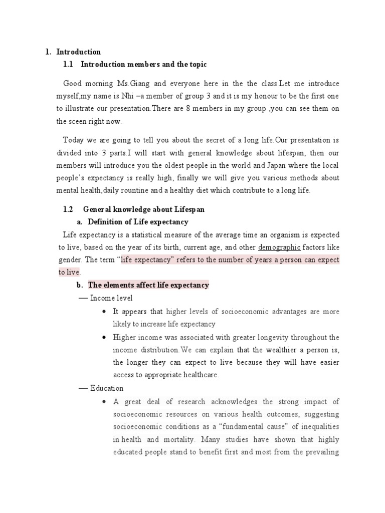 The Secret of A Long Life | PDF | Sleep | Life Expectancy