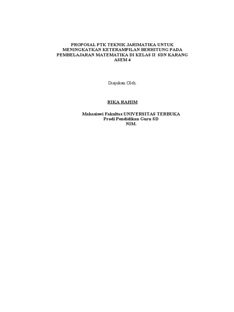 Proposal PTK TTK | PDF