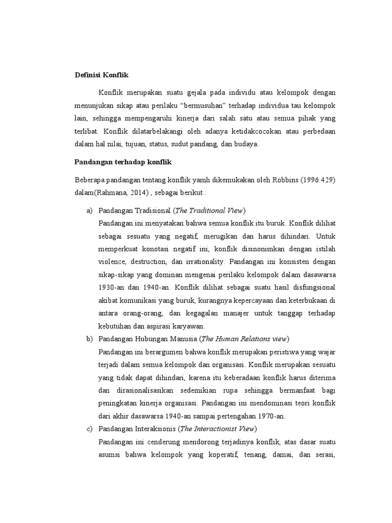 Pandangan dan Jenis Konflik | PDF