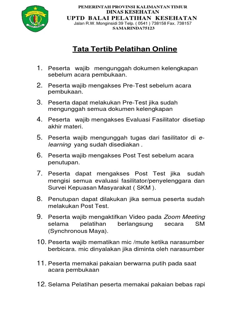 Tata Tertib Pelatihan | PDF