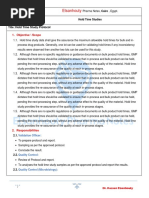Guidelines for Hold Time Studies | PDF | Tablet (Pharmacy) | Chemistry
