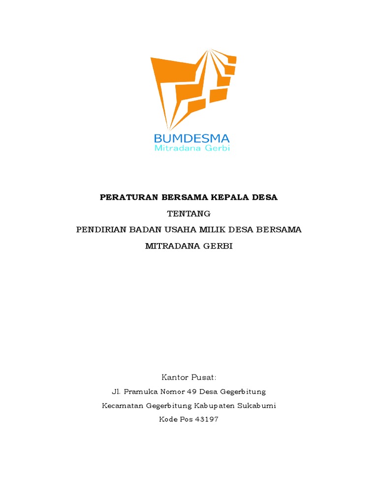 Draf Permakades Pendirian Bumdesma-Rev | PDF