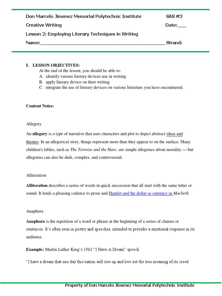 Creative Writing Module #3 | PDF | Anthropomorphism