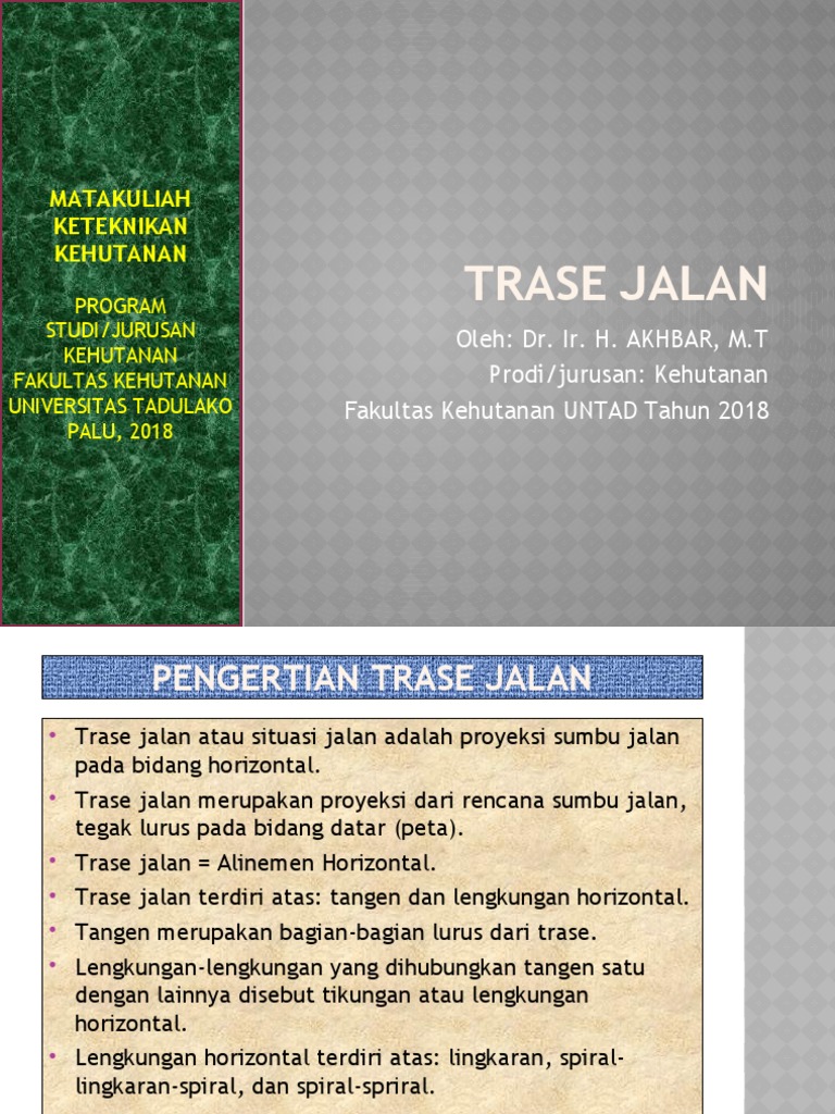 Definisi dan Pembuatan Trase Jalan | PDF
