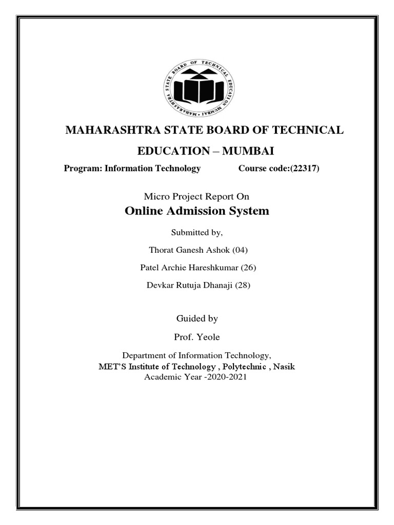 Maharashtra State Board of Technical Education - Mumbai: Online ...