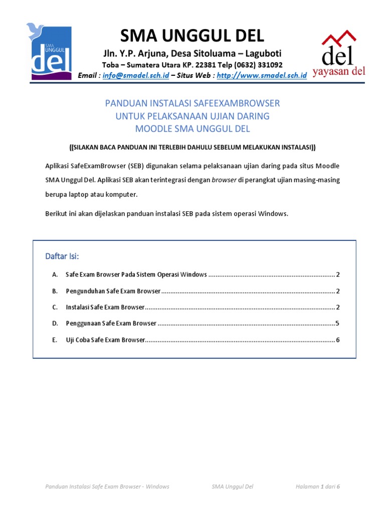 Panduan Instalasi SEB - Windows | PDF