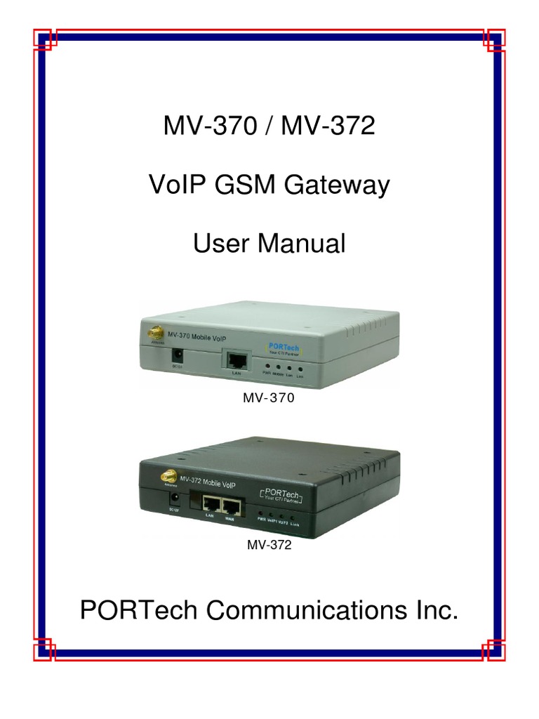 MV-372 User Manual | Download Free PDF | Ip Address | Session Initiation Protocol