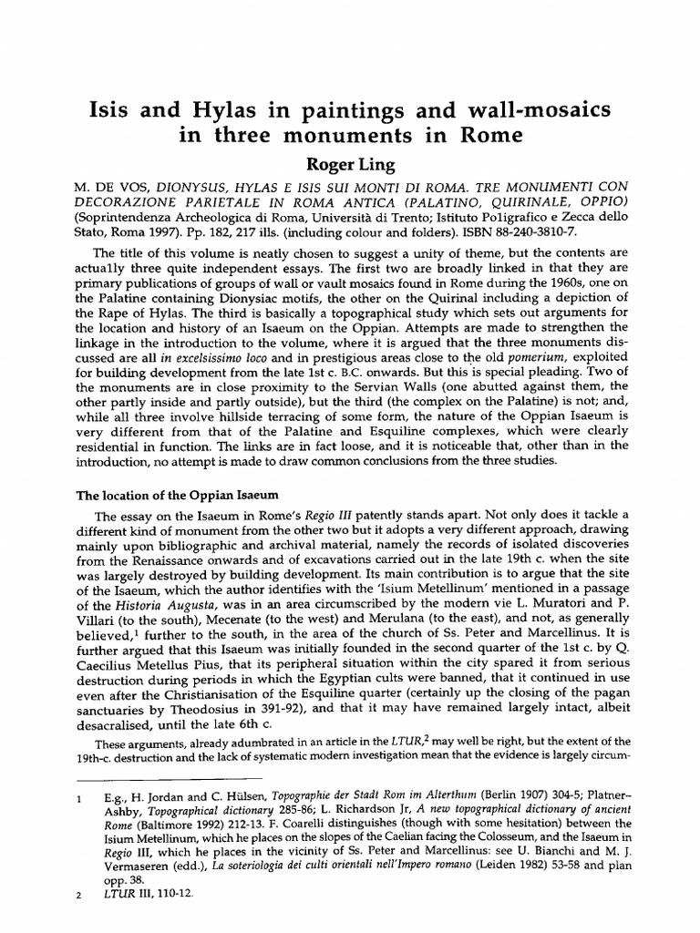 [Journal of Roman Archaeology vol. 13] Ling, Roger - Isis and Hylas in ...