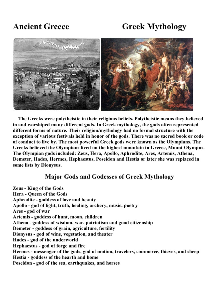 Ancient Greece Greek Mythology | PDF