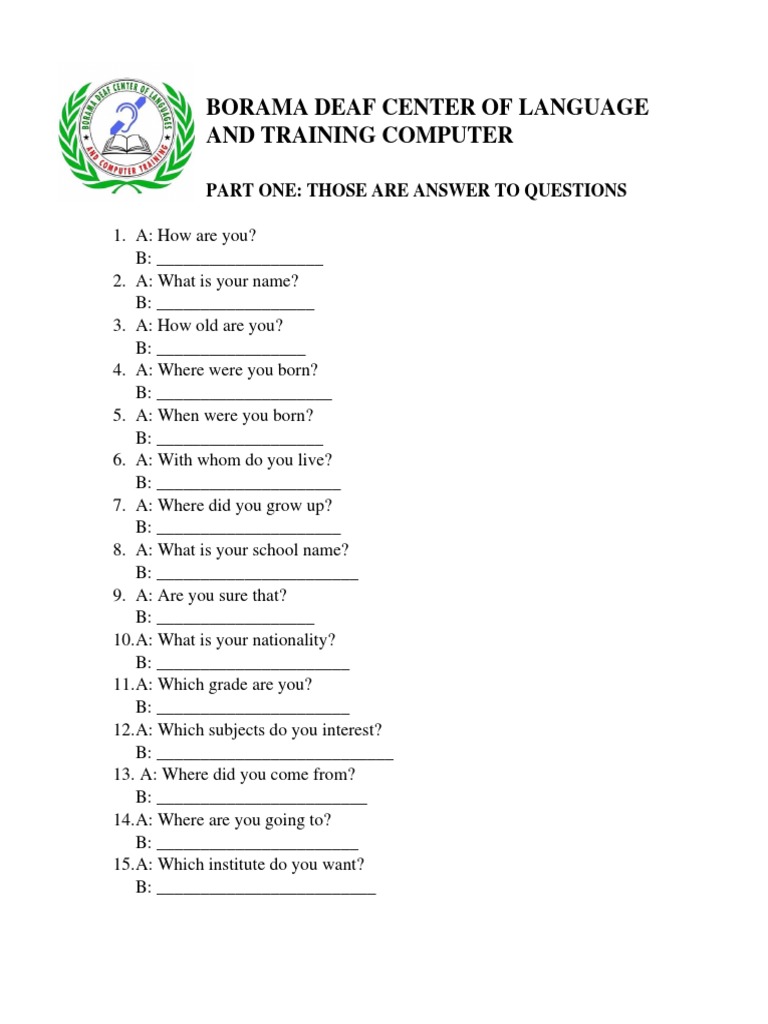 Borama Deaf Center of Language and Training Computer | PDF | Sports ...