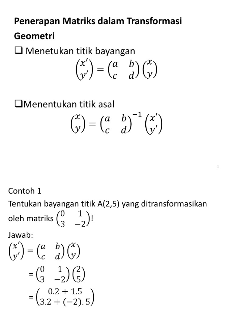 Pertemuan 18-Penerapan Matriks Pada Transformasi Geometri | PDF