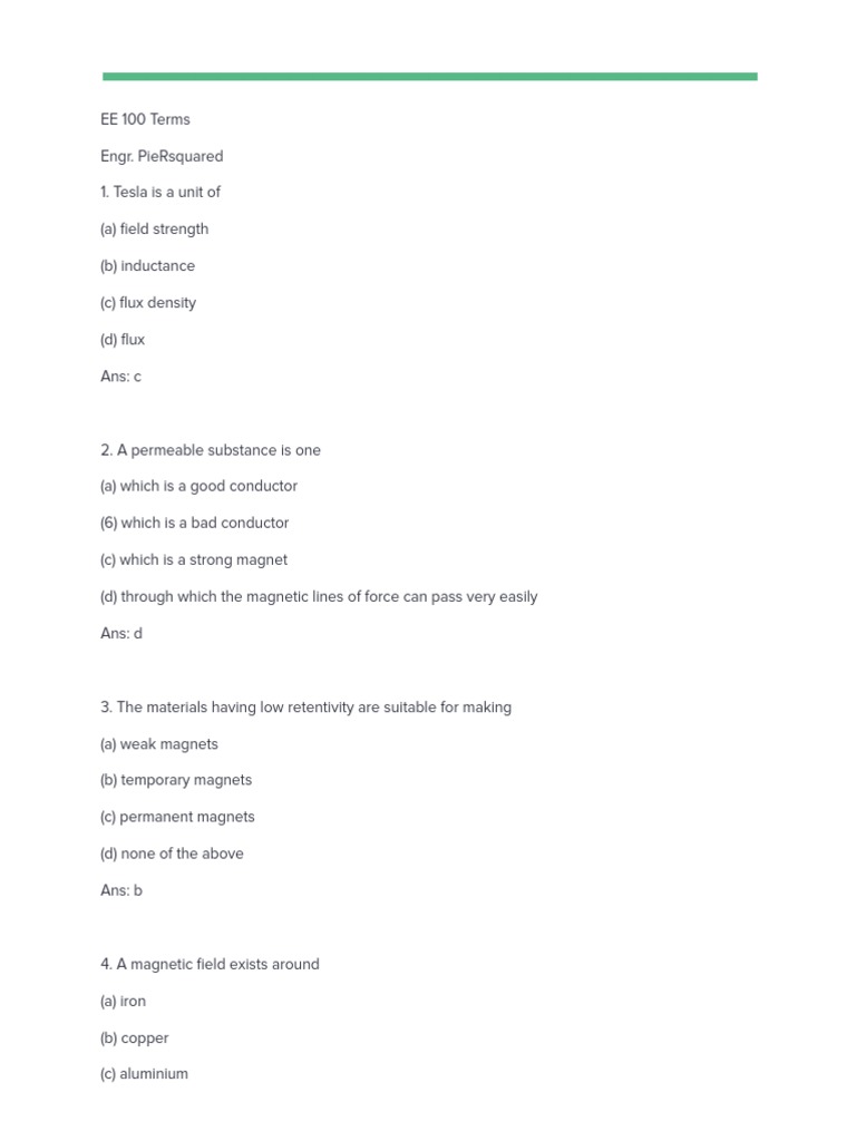 EE Terms | PDF | Magnetic Field | Magnet